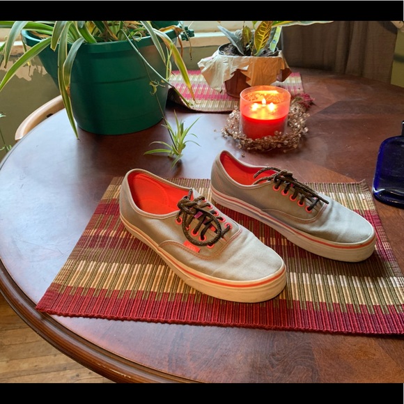 Vans | Shoes | Neon Pop Pink And Gray Vans | Poshmark